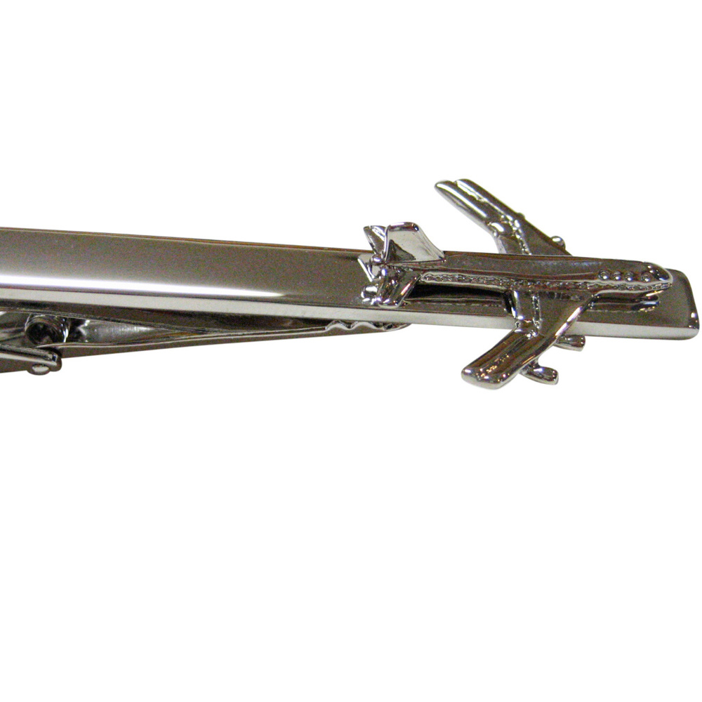 Commercial Jet Plane Square Tie Clip - Gem